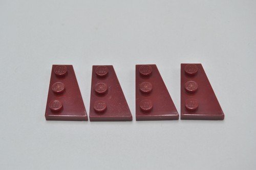 LEGO 4 X Flügelplatte à Droite Rouge Foncé Wedge Plateau 3x2 Droit ...
