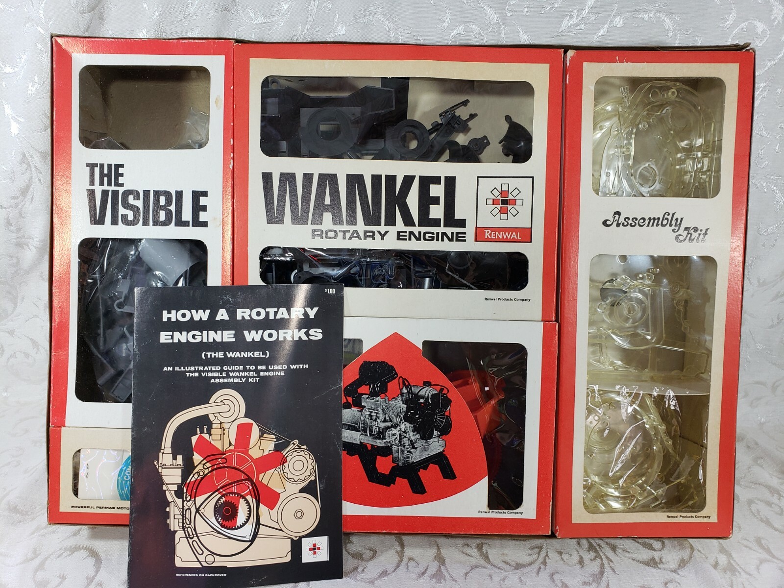 Vintage Renwal Visible Wankel Rotary Engine - Plastic Model Kit 1/3 ...