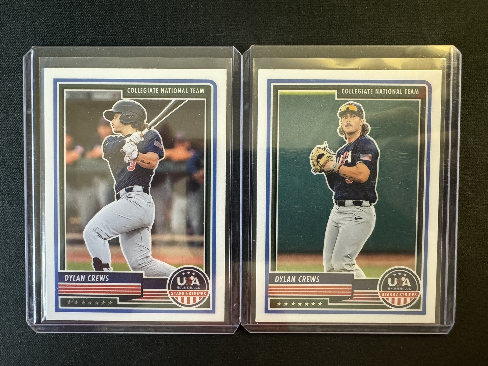 LOT OF (2) -- 2023 USA STARS & STRIPES -- ** DYLAN CREWS ** -- ROOKIE ...