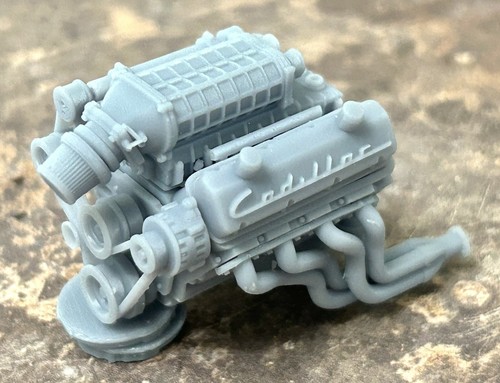 Resin “Cadillac Supercharged” Big Block Engine for scale model cars, 1/ ...