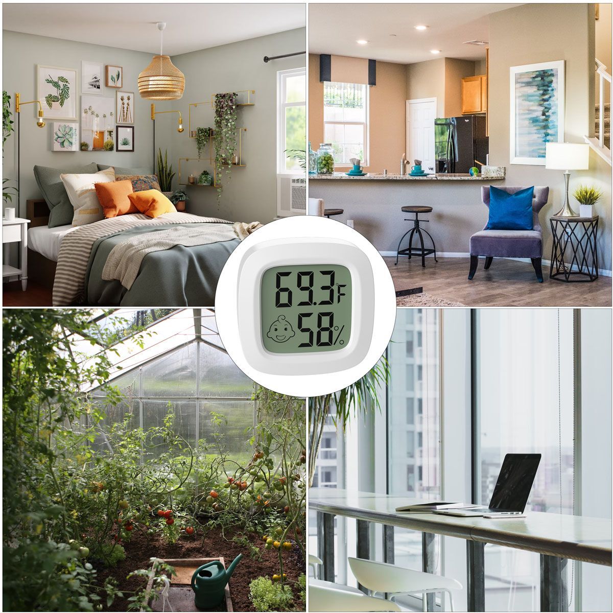 1/2/4PCS Mini LCD Digital Indoor Hygrometer Thermometer Humidity ...