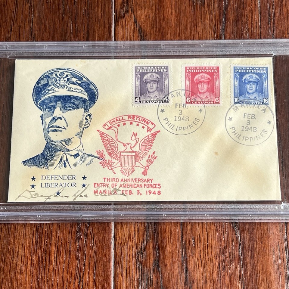 DOUGLAS MacARTHUR * PSA * Autograph PHILIPPINES LIBERATOR FDC Signed ...