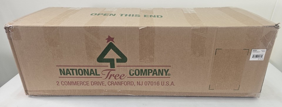 5 ft. Pre-Lit Snowy Downswept Alpine Flocked Tree w/ Warm White Lights ...