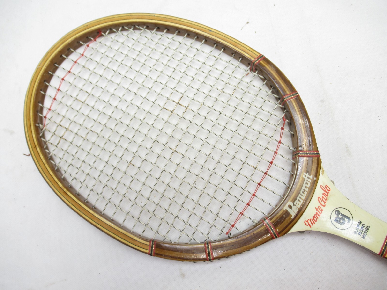 VTG BANCROFT "BJORN BORG MONTE CARLO" WOODEN TENNIS RACQUET ANTIQUE ...