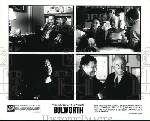 1998 Press Photo The cast of "Bulworth" in various scenes of the film ...