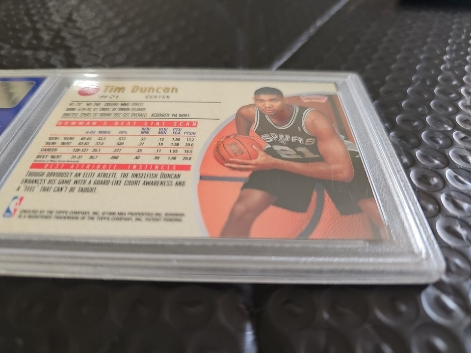 TIM DUNCAN PSA 9 Mint 1997 Bowman's Best HOF Rookie Card #106 San ...