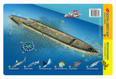 Destin Liberty Ship Florida Panhandle Reef Smart Waterproof Dive Card ...