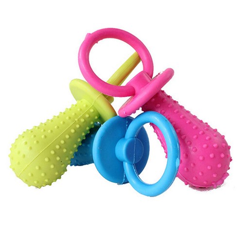 Rubber Pacifier Random Color Puppy Dog Chewing Molar Play Toy Pet ...