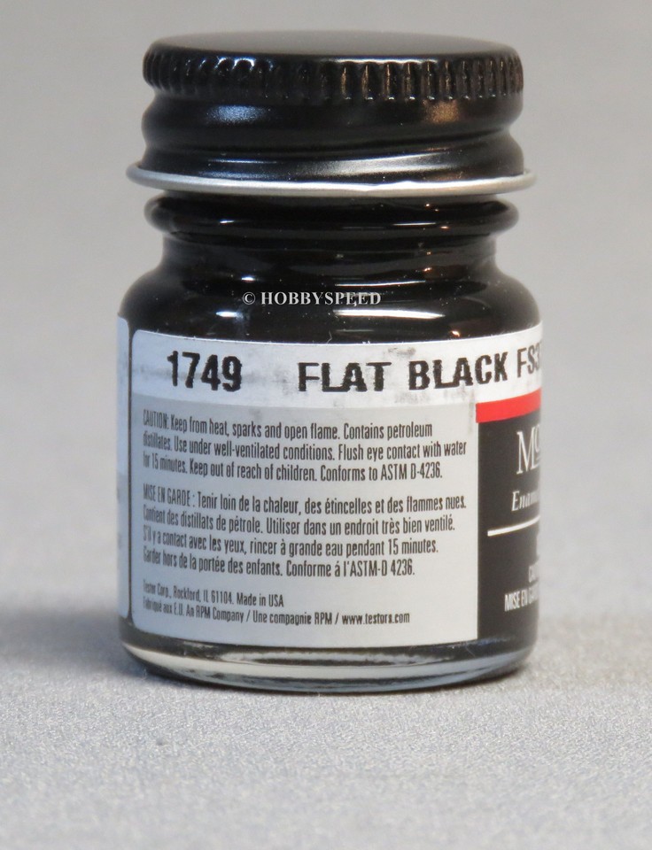 TESTORS PAINT MODEL MASTER FLAT BLACK ENAMEL 1/2oz 14.7ml TES1749 NEW ...
