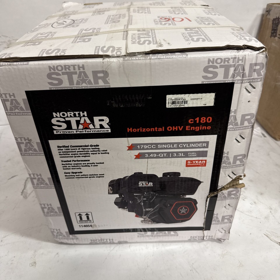 NorthStar c180 Horizontal OHV Engine with Recoil Start, 179cc, 3/4in. x ...