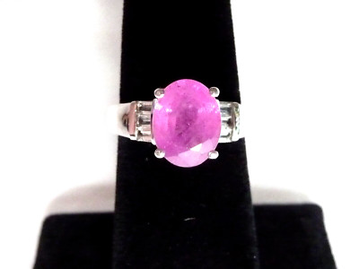 CHUCK CLEMENCY STS STERLING SILVER 925 PINK TOURMALINE w/ CRYSTALS Sz6 ...