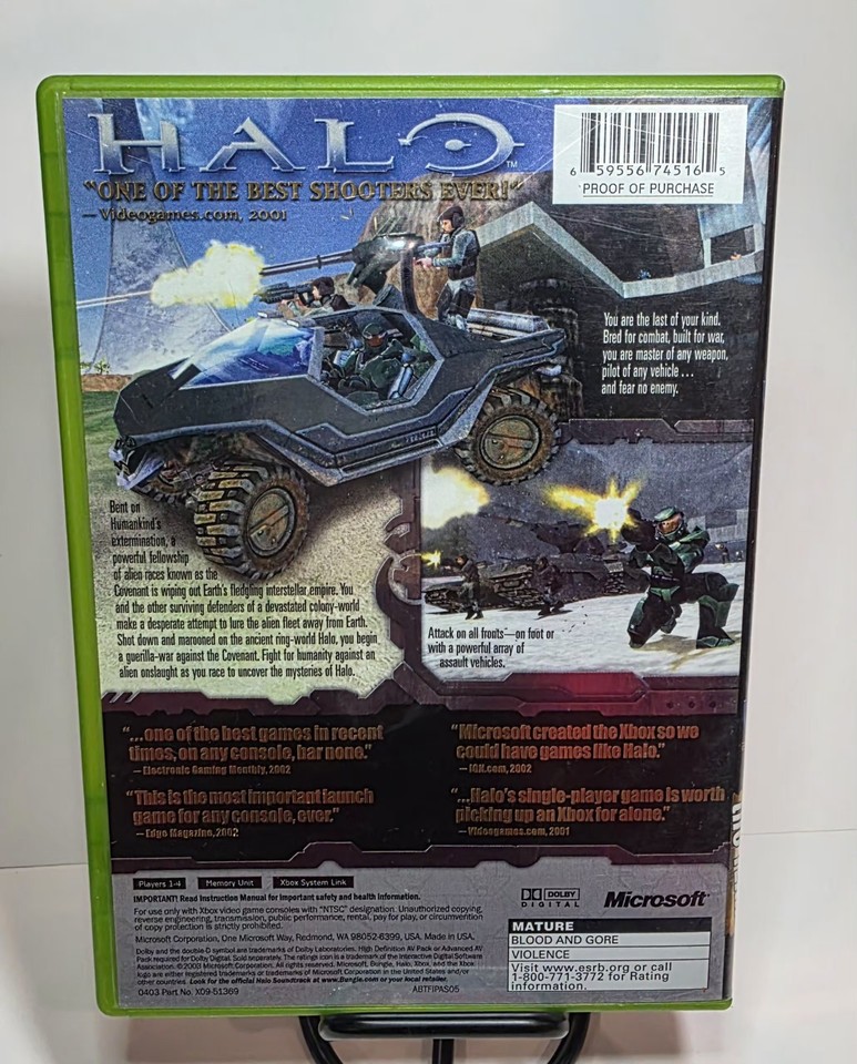 Halo: Combat Evolved Microsoft Xbox 2001 With Manual Tested & Working ...