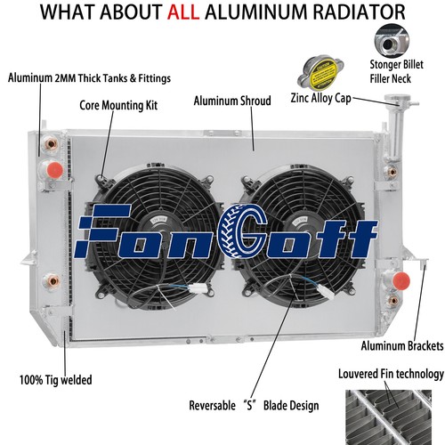 3-Row Radiator Shroud Fan For 1996-2005 Chevy Astro/GMC Safari Base 4 ...