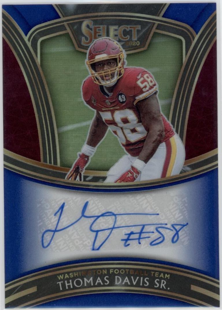 2020 Panini Select - Select Signatures Thomas Davis #SS-TDA Blue Prizm ...