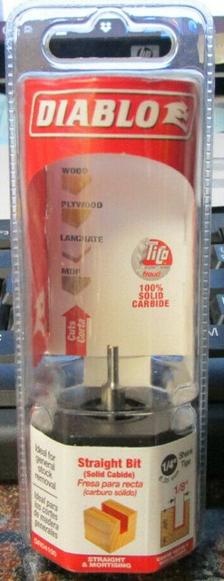 Diablo DR04100 1/8 X 3/8 Inch Carbide Straight Router Bit BRAND for ...