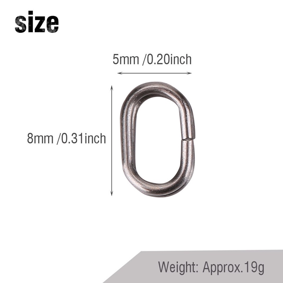 100Pcs/Set Stainless Steel Oval Split Rings Snap Fishing Tackle ...