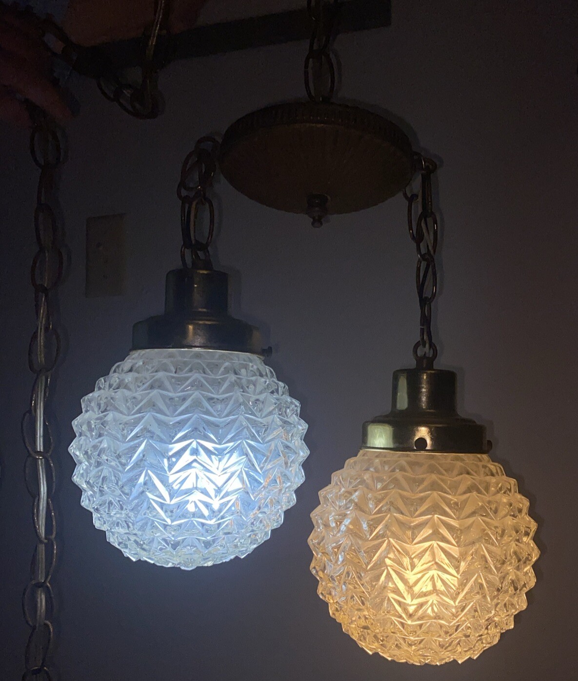 Mid Century Hollywood Regency Double Hanging Ceiling Swag Light Fixture ...