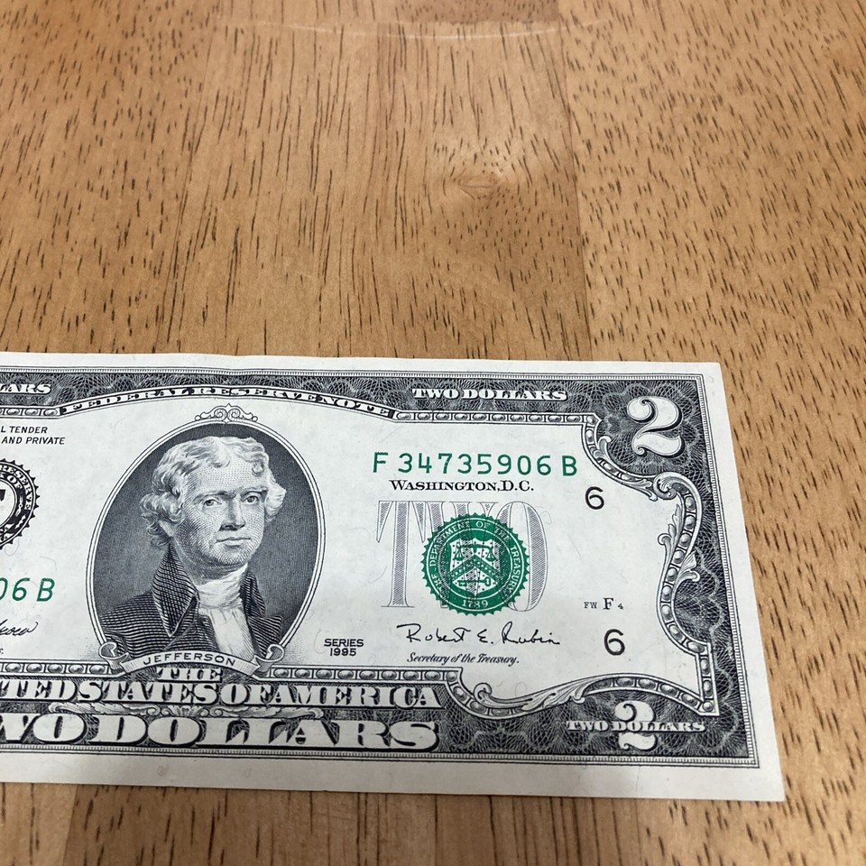 $2 Dollar Bill 1995 Series F With Green Seal. Uncirculated RARE | eBay