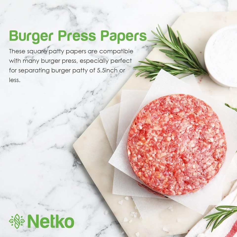 Hamburger Press Patty Paper Sheets 4.75x5" - 1000 Non stick Wax Burger ...