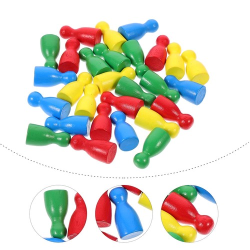 48 Pcs Wooden Chess Pieces Checkers Board Blue Ludo Game Accessories | eBay