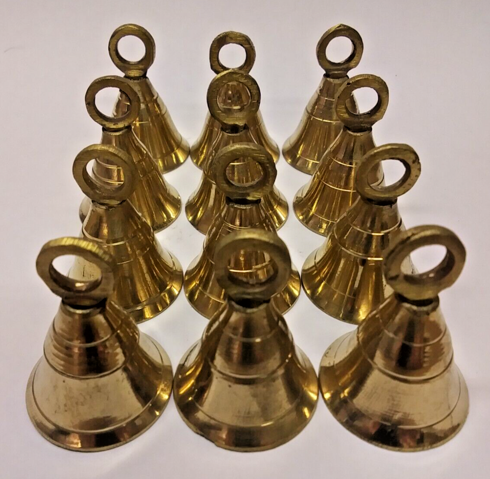 Small Brass Bells India Lot of 12 Beautiful Sound, NEW | eBay