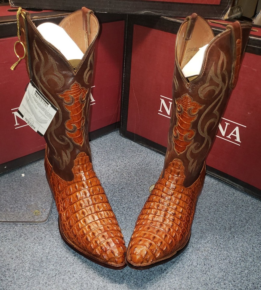 Nocona Men's Vtg Exotic Boots in Cognac Hornback Crocodile (1032144303 ...