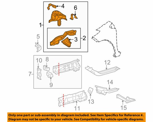 53702-52150 Toyota Apron sub-assy, front fender, lh 5370252150, New ...