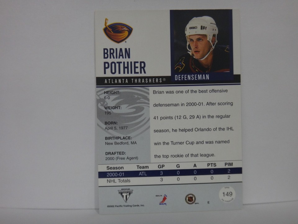 2001-02 Pacific Private Stock Titanium Retail /534 Brian Pothier #149 ...