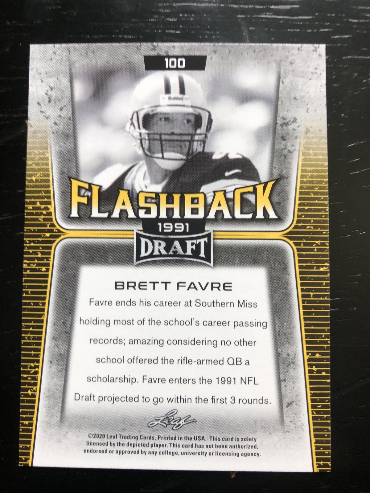 2020 Leaf Draft - Flashback Brett Favre #100 for sale online | eBay