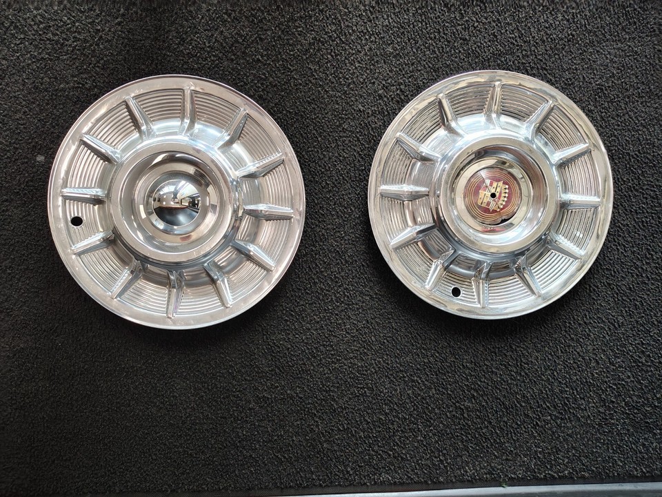 1957 57 Cadillac Hub Caps 15" Set of 4 Caddy Wheel Covers Hubcaps OEM ...