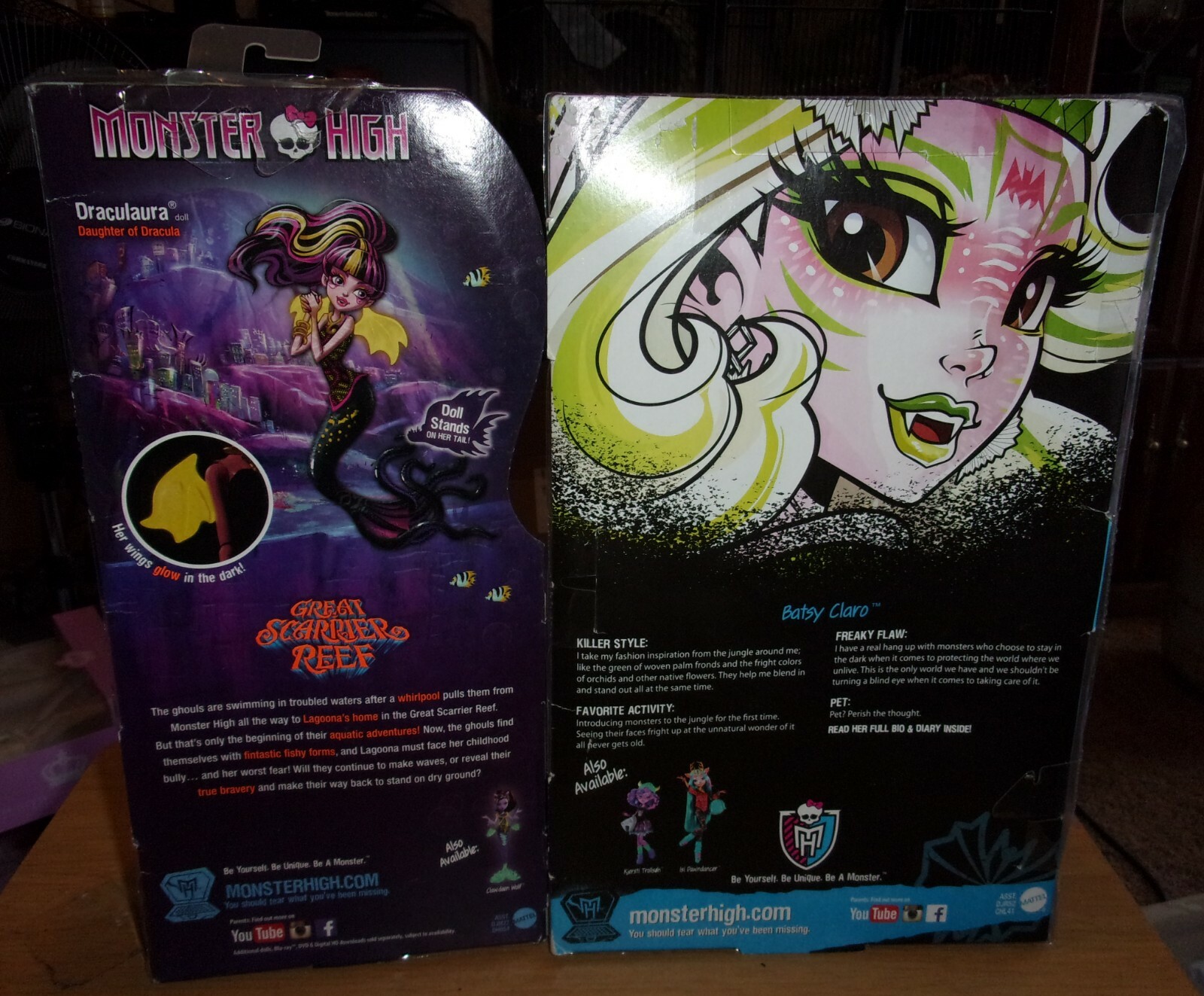 Monster High Brand-Boo Students Batsy Claro doll & Draculaura Great ...