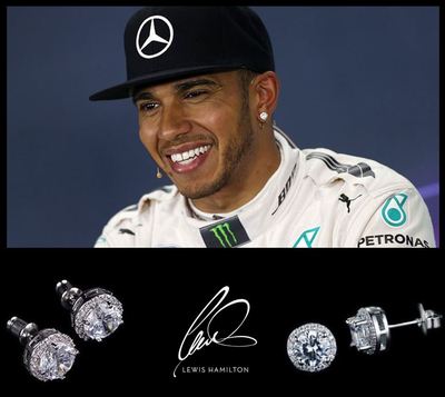 Men's/Boy's: Lewis Hamilton BLING 18ct White Gold Plated Cubic Zirconia ...