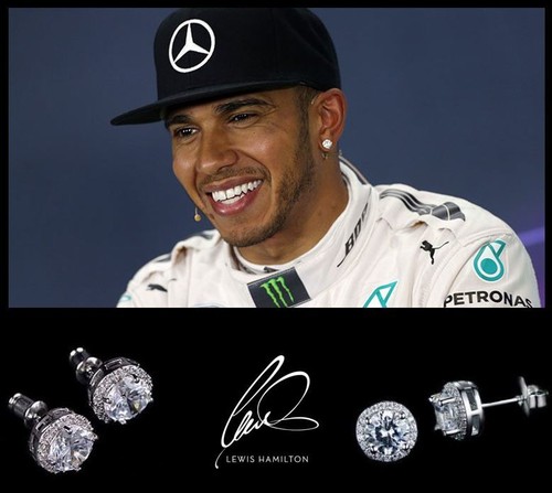 Men's/Boy's: Lewis Hamilton BLING 18ct White Gold Plated Cubic Zirconia ...
