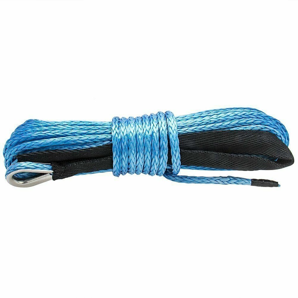 50ft 10000LBS Synthetic Recovery Cable Winch Rope Line ATV UTV 4WD w ...