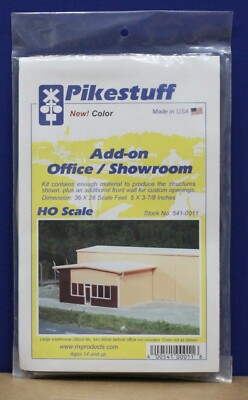 Pikestuff 541-0011 HO Add on office/ showroom Kit Gray New/ Sealed USA ...