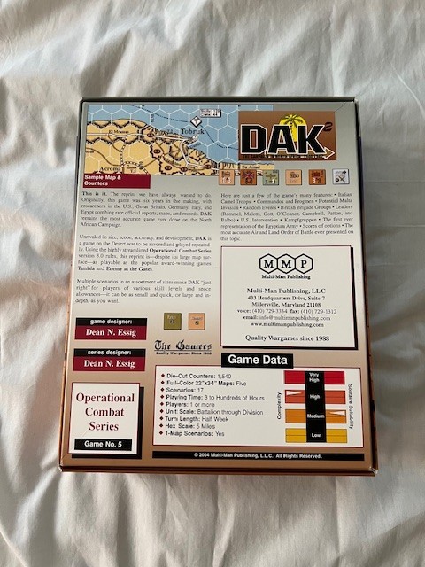 Multi-Man Publishing/MMP/The Gamers Wargame- DAK 2- open box/unpunched ...