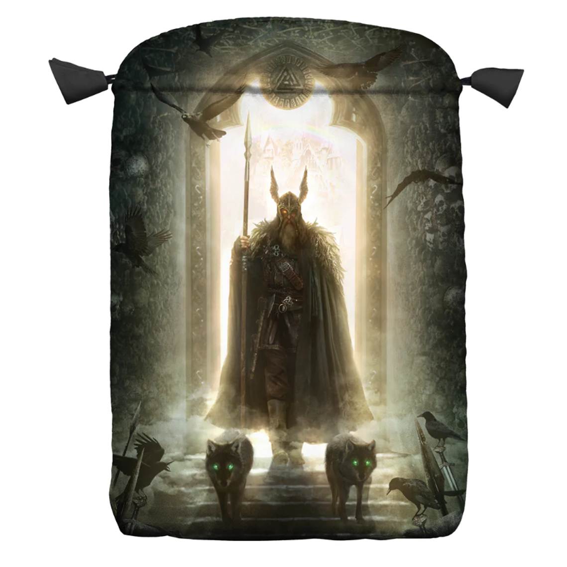 Lo Scarabeo Satin Tarot Card Bag Runic Print Drawstring Pouch 16x22.5cm ...
