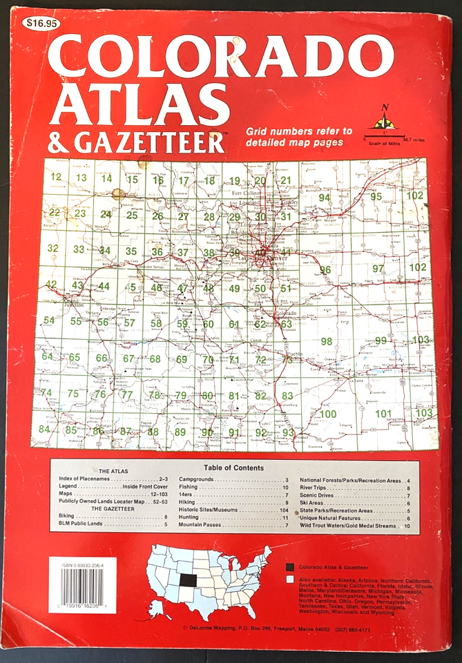 Colorado Atlas 2nd Edition 1995 (Delorme Atlas & Gazetteer )Paperback ...