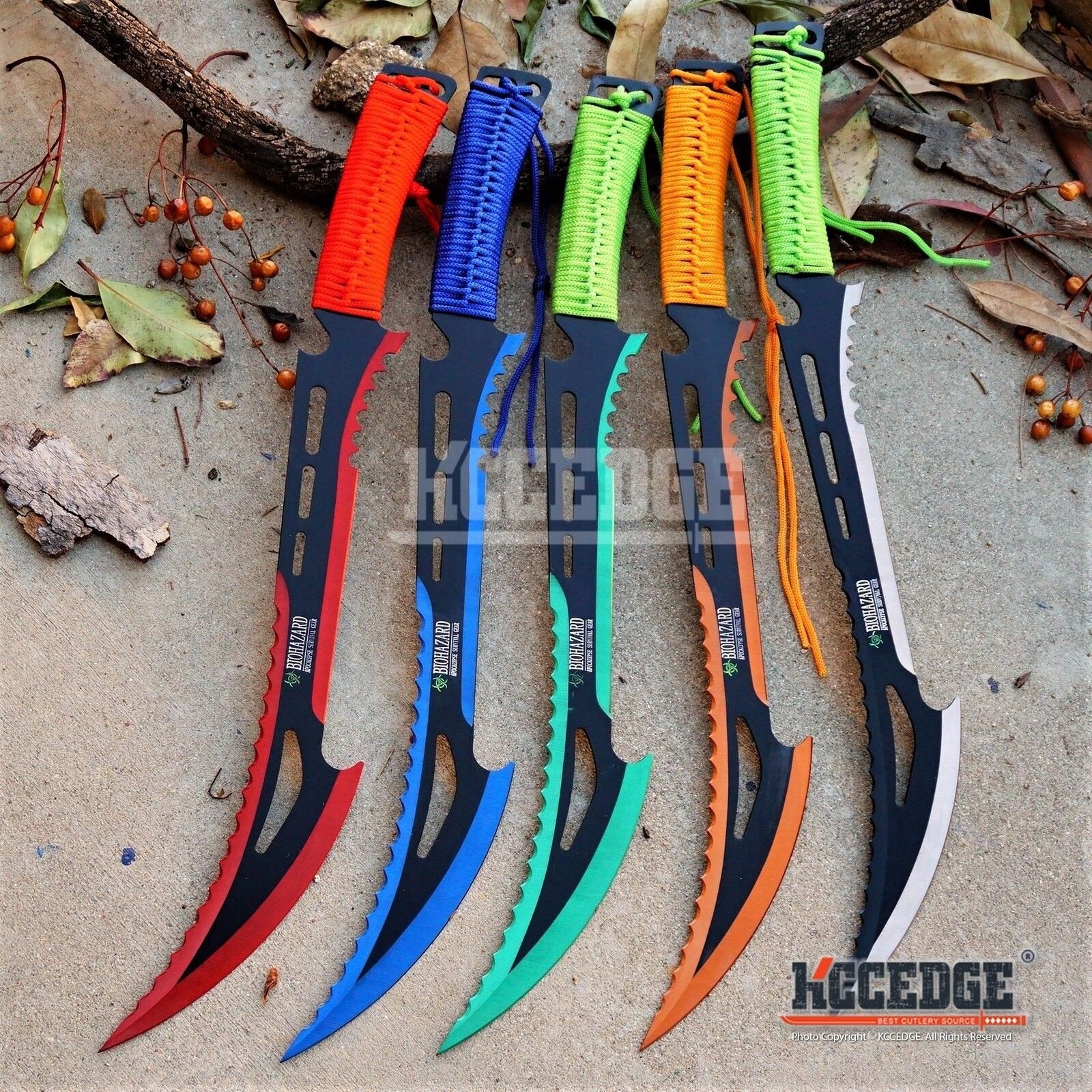 24" Technicolor BIOHAZARD NINJA SWORD Full Tang Machete ZOMBIE SLASHER ...