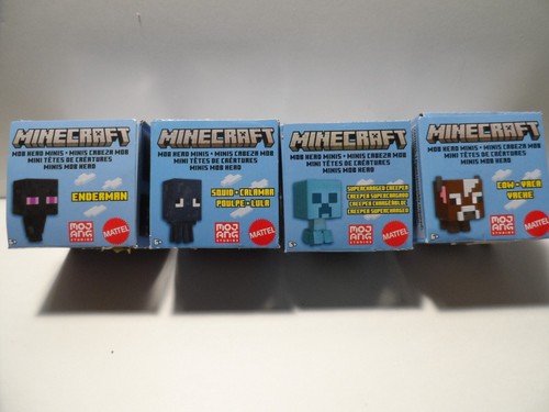 Minecraft Mini Figure 4 New in Box.. SQUID, COW, CREEPER, ENDERMAN NEW ...