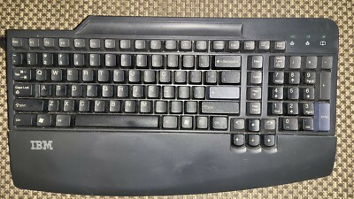 IBM SK-8806 Wired USB Keyboard 19K1760 Black With Palm Wrist Rest ...