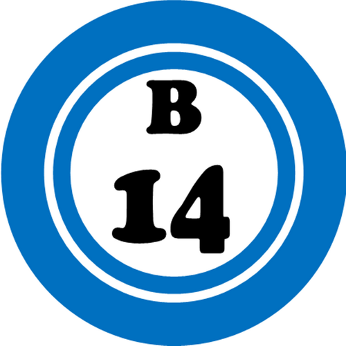 B 14 B14 Bingo Ball - 100 Pack Circle Stickers 3" x 3" Hobby Number ...