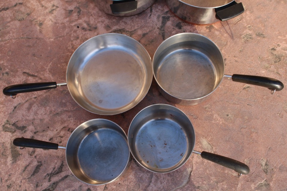 A LOT OF 8 Revere Ware NON MAGNETIC Copper Bottom SKILLET PAN POT COOKWARE | eBay