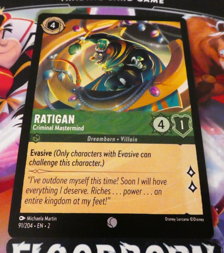 LORCANA TRADING CARD GAME TCG DISNEY CHAPTER 2 CARTE RATIGAN 91/204 EN ...