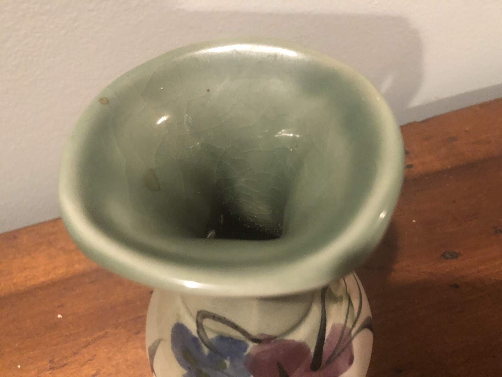 Ken kent Follette signed 4" Vase Art studio pottery Louisiana blue ...