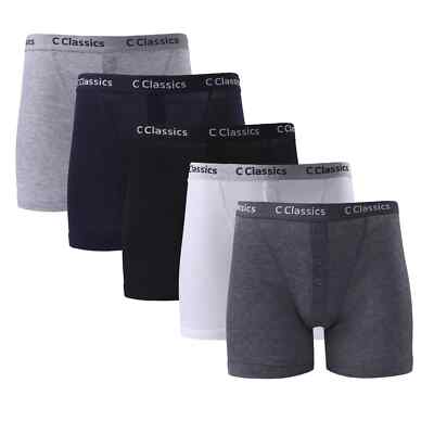 6 Mens Boxer Shorts Soft Cotton Button Fly Underwear Underpants Trunks ...