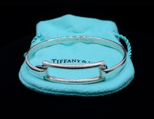 Tiffany & Co. Sterling Silver Open Rectangle Hook Bangle Bracelet | eBay