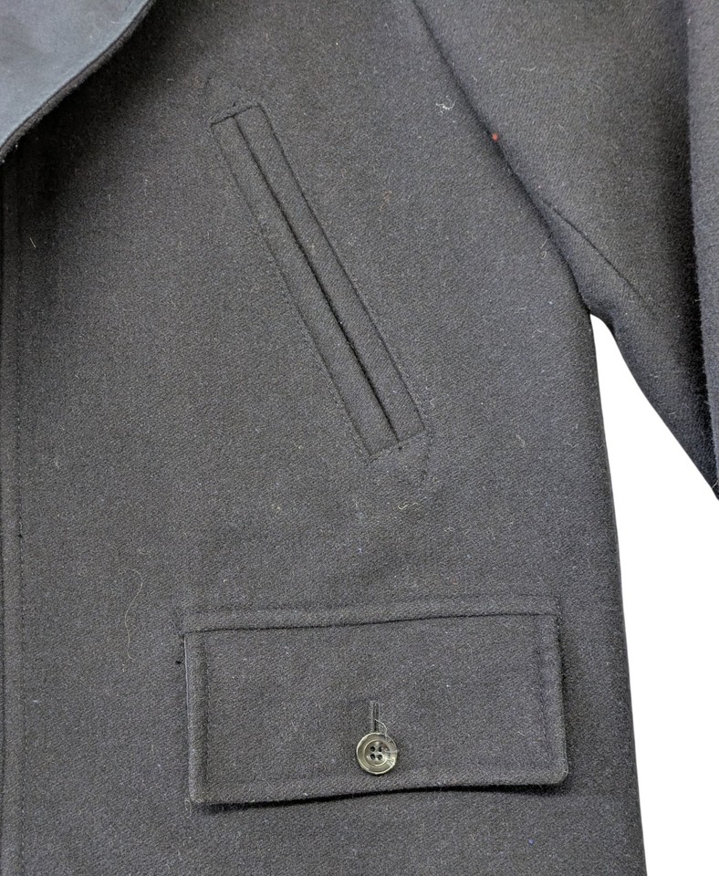 Saint James Wool Coat Dark Blue Button Closure - Size L | eBay UK