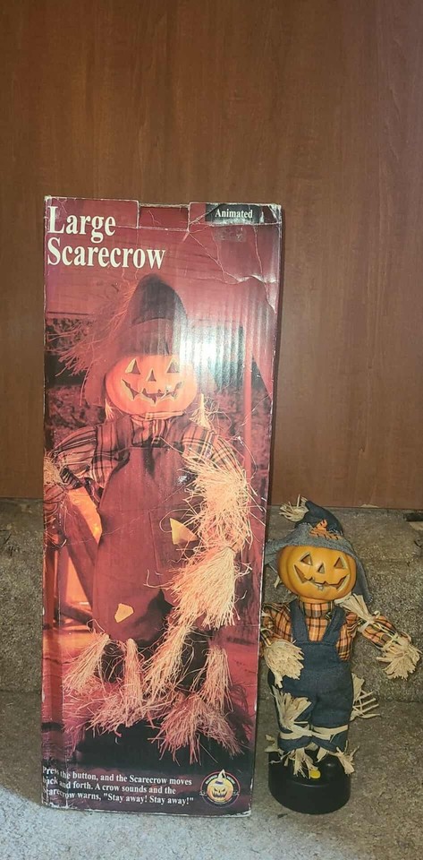 Halloween Gemmy Animated Scarecrow LOT Sound & Movement 1994 Motionette ...