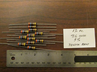 12 Allen-Bradley 36 Ohm Resistors 5% Extra Yellow Stripe New | eBay
